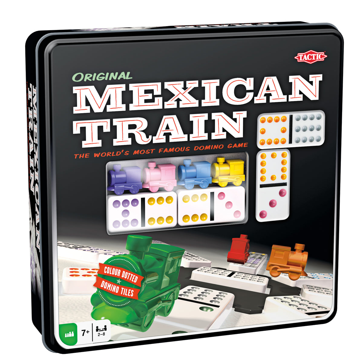 Tactic Board Game Mexican Train - Tin Box – Insplay.net